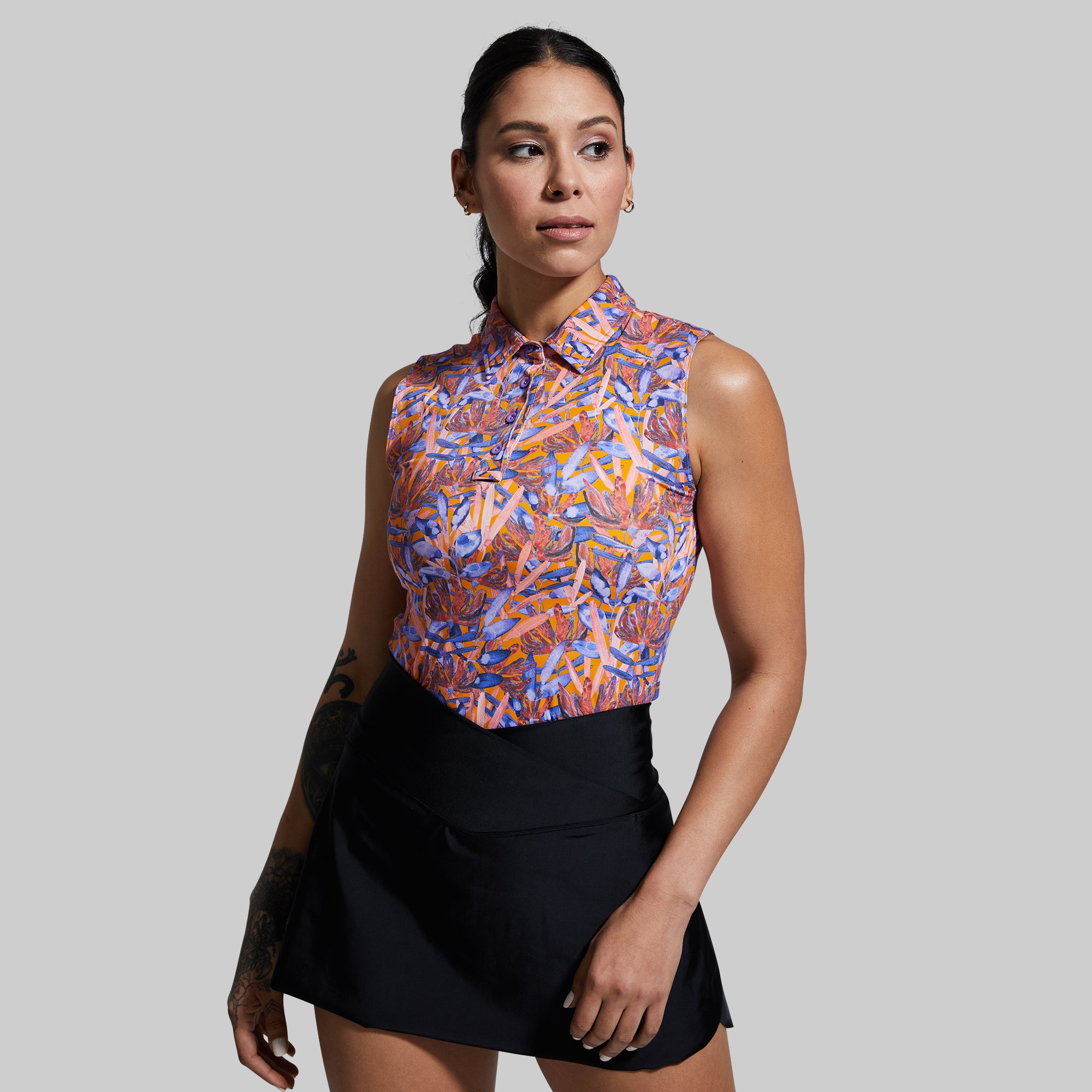 Victory Sleeveless Polo (Aster Jungle) – Born Primitive