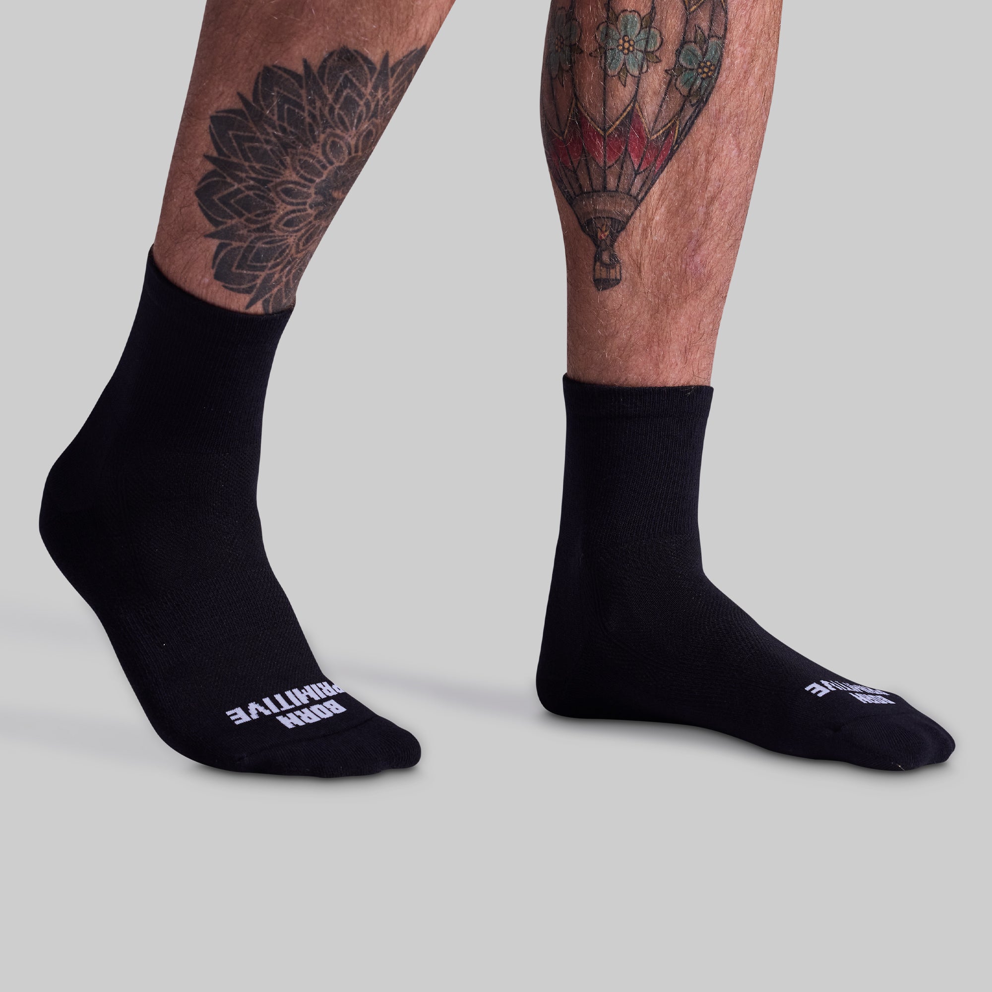 Performance Half Crew Sock 3-Pack (Black) – Born Primitive