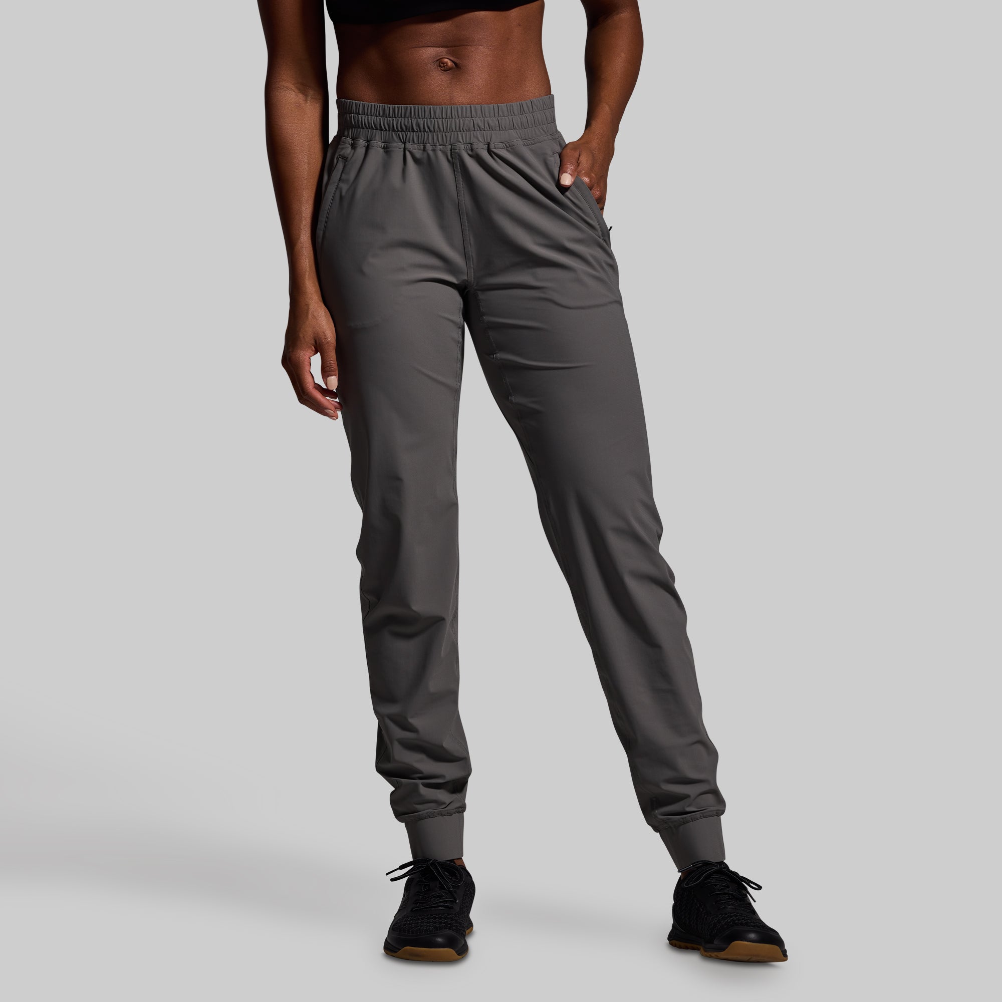 Women's Black Sweatpants | Joggers with Zip Pockets – Born Primitive