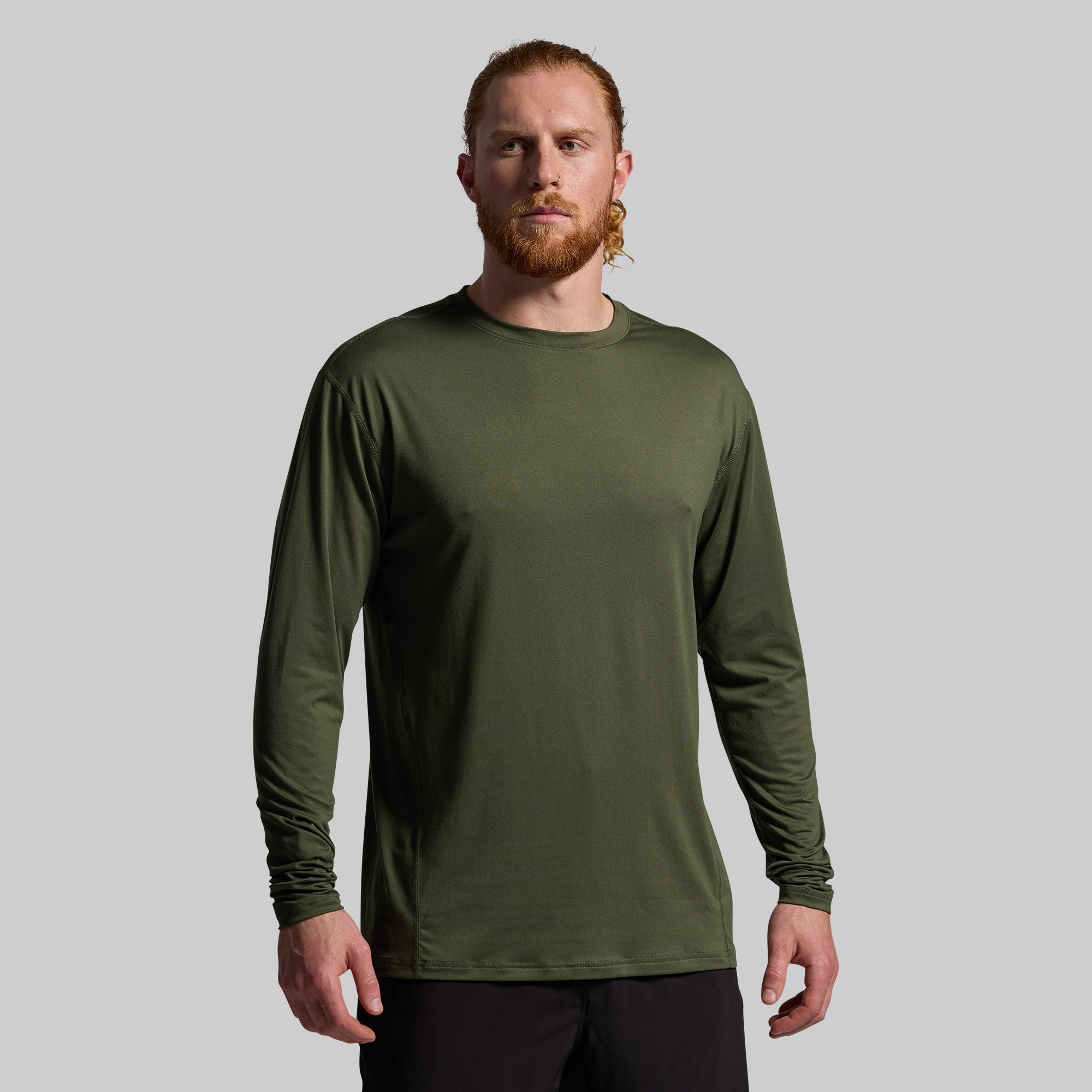 Athleisure Long Sleeve Crew (Tactical Green) – Born Primitive