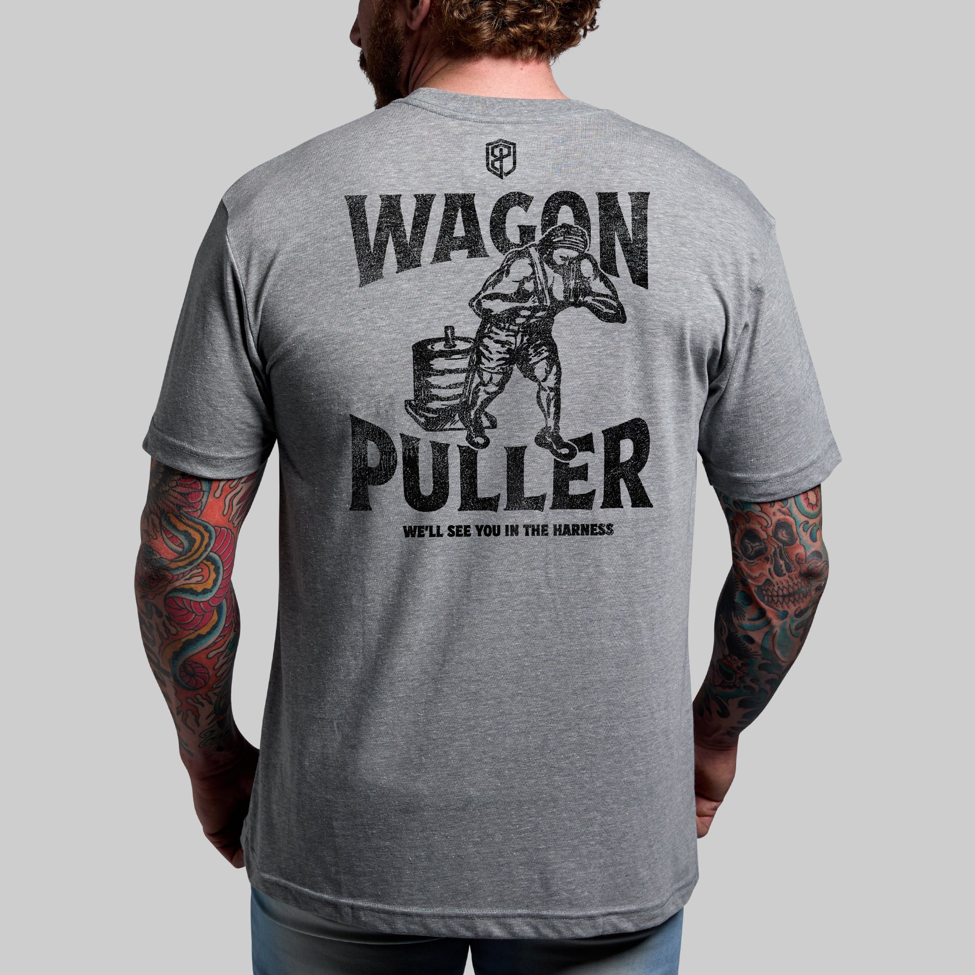 Wagon Puller Tee (Heather Grey) – Born Primitive